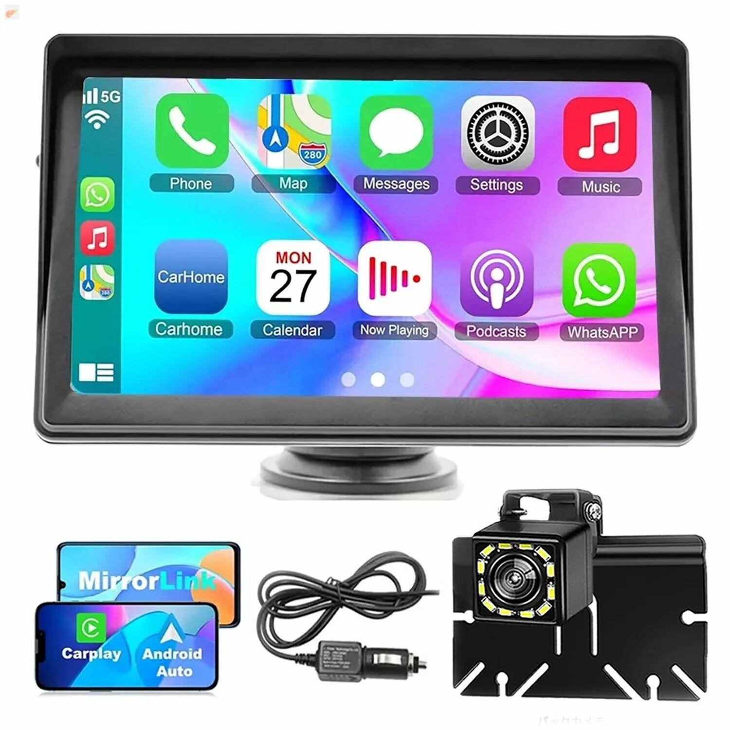 Портативное беспроводное автомобильное радио Apple Carplay, автомобильный мультимедийный плеер Android Auto, 1080P IPS, 7 "Mp5-радио, bluetooth
