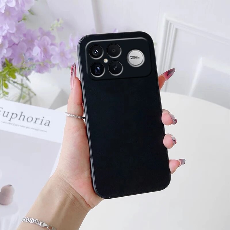 Черный чехол для Redmi K90 Pro Max из жидкого силикона