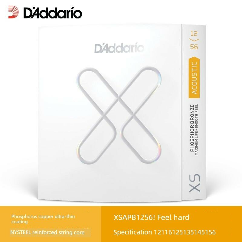 D'Addario XS покрытые фосфорно-бронзовые струны для акустической гитары комплект 12-56 экстра-легкие