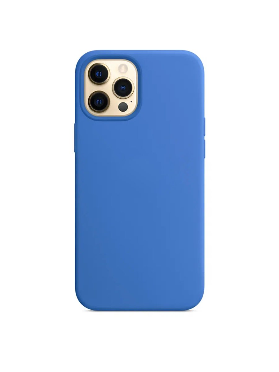 Чехол силиконовый Магсейф для iPhone 12 Pro Max Capri Blue с анимацией NFC, Silicone case Магсейф для айфон 12 про макс - Светло Синий