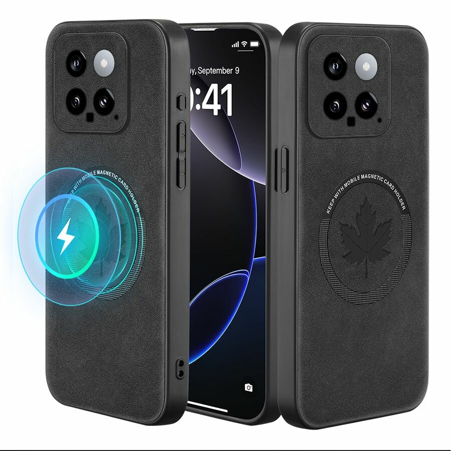 Рисунок кленового листа MagSafe чехол для Xiaomi 14(Сяоми 14) Нескользящий и удобный