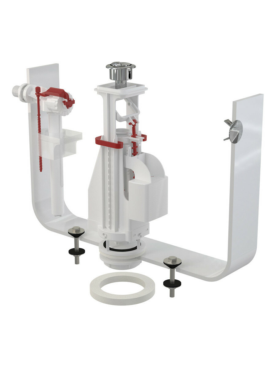 Арматура ALCAPLAST SA08A 1/2" для унитаза с боковым подводом, с двойной кнопкой