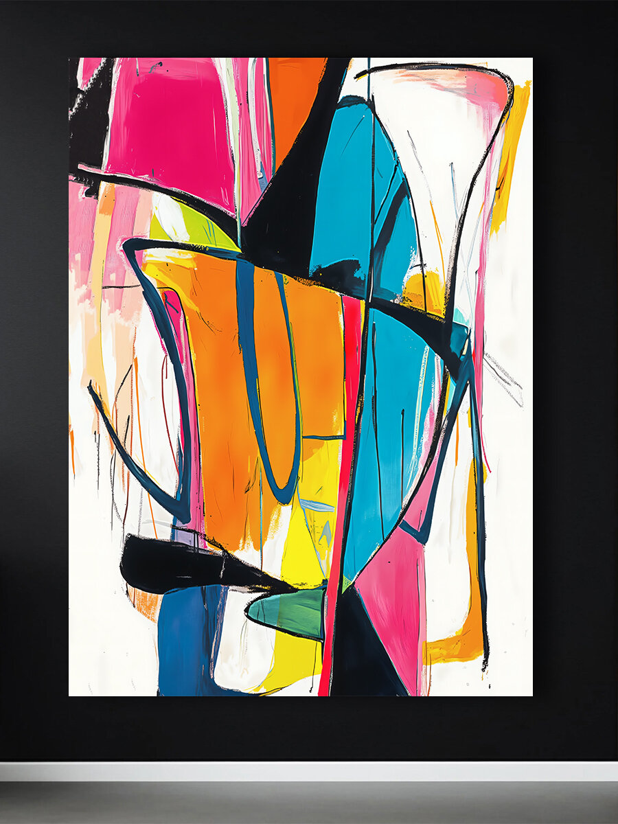 Картина интерьерная на стену - "Абстракция, модерн, масло, живопись" , 60х80 см.