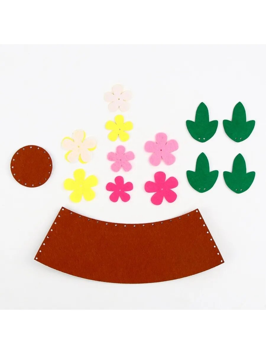 Яркий фетровый букет в горшочке для творчества