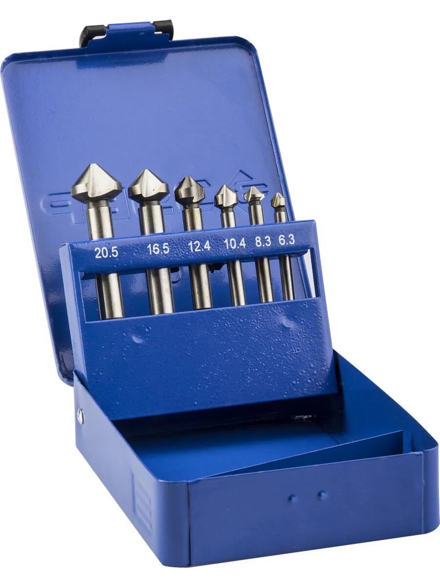 6 шт, (М3-М10), набор зенкеров, Профессионал
