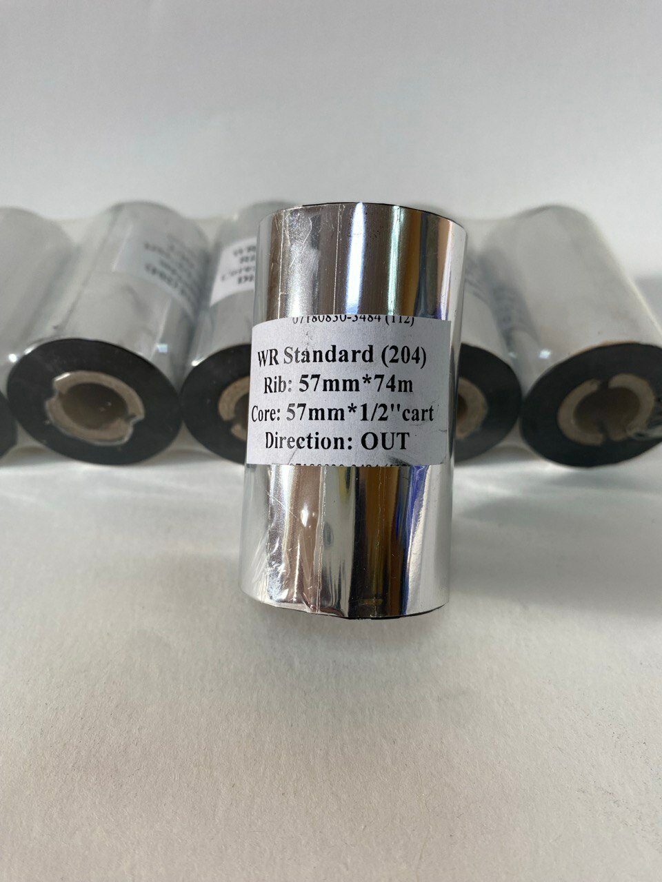 Лента красящая термотрансферная риббон Wax/Resin 57 мм х 74м, вт 0,5"/57мм, OUT, 1 рулон