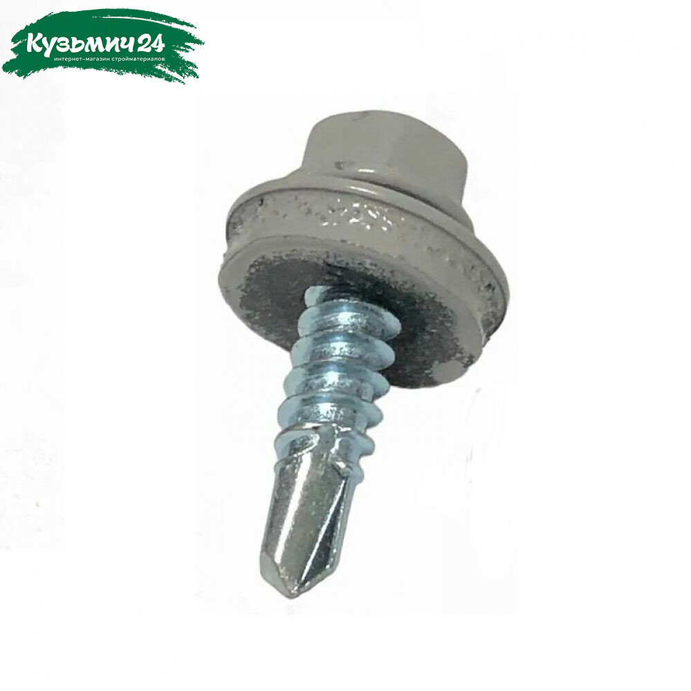 Саморез кровельный 4,8x19 RAL7004 серый 12 шт