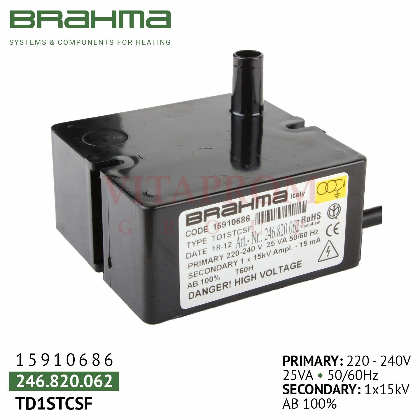 Трансформатор розжига Brahma TD1STCSF 15910686