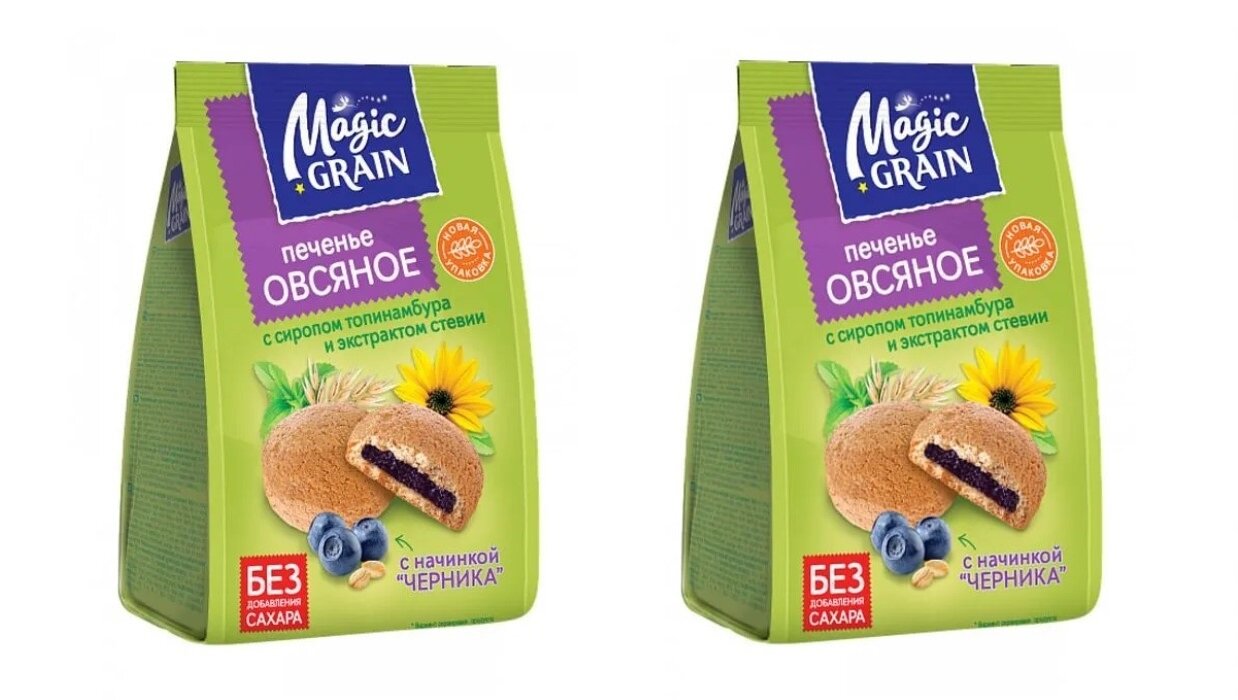 Хлебный спас Печеньес Овсяное, с сиропом топинамбура и стевией, 180 г, 2 уп