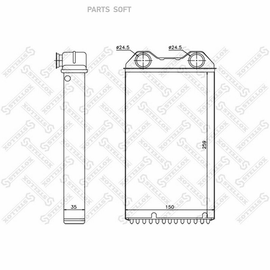 Радиатор печки!\ Opel Vivaro, Renault Trafic all 01>, Nissan Primastar 02> от официального дистрибьютора, STELLOX, артикул 1035229SX