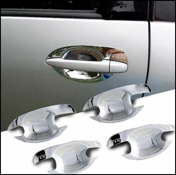 Хромированные накладки на дверные ручки Toyota Wish 10 (2003-2009), комплект из 4 шт, ABS пластик