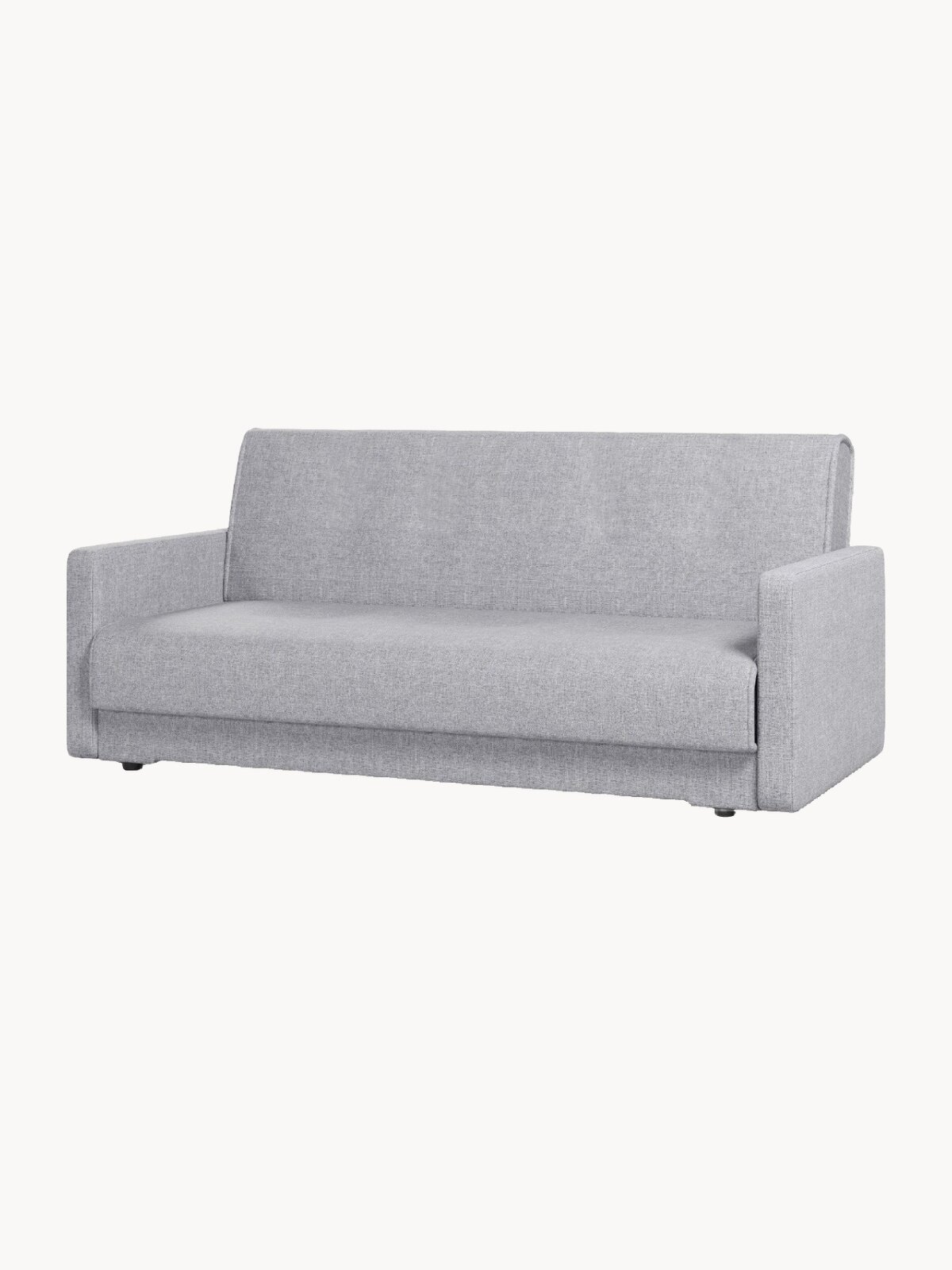 Диван кровать раскладной прямой, Книжка, светло-серый велюр, 120 ППУ