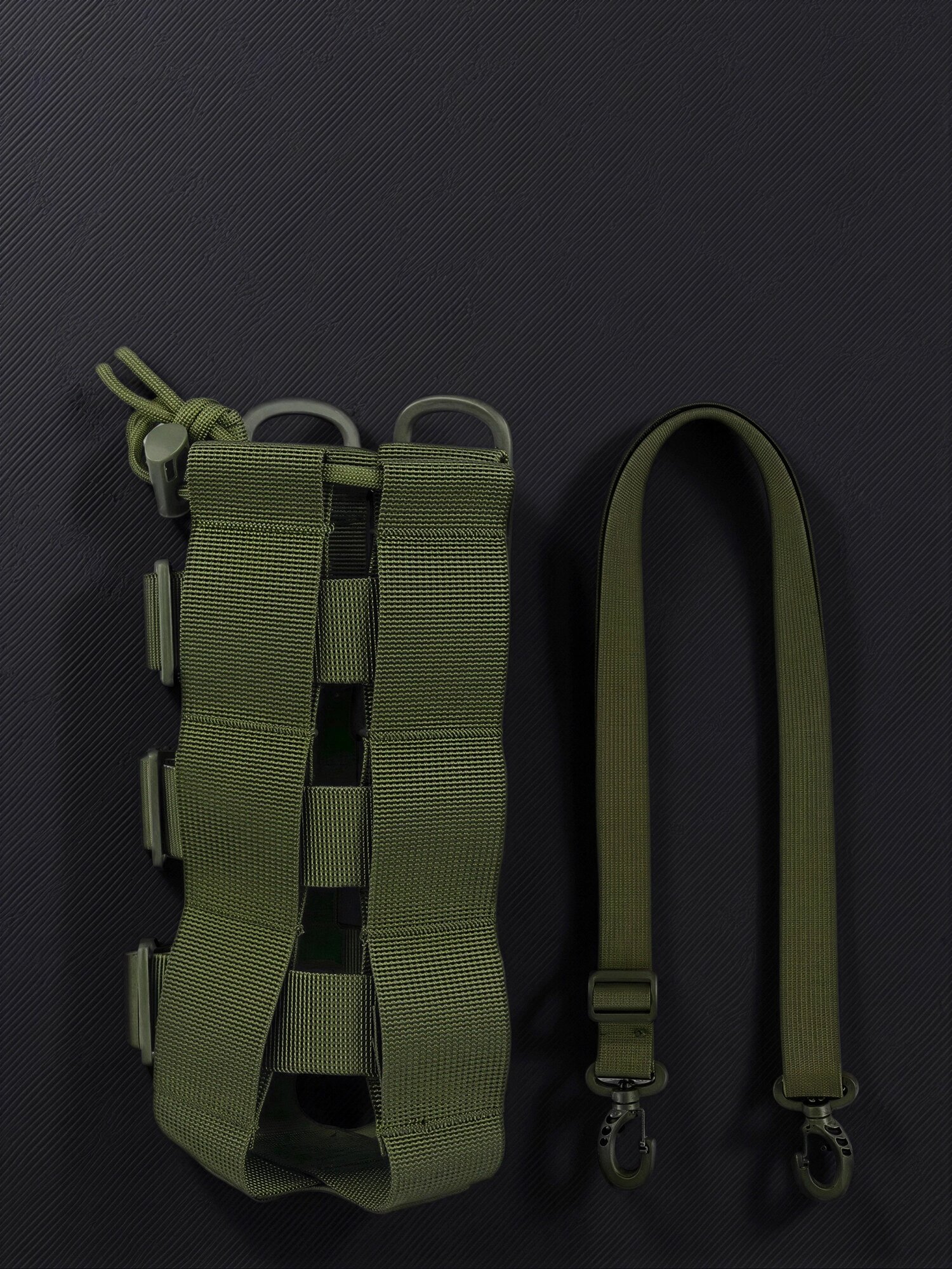 Тактическая сумка для бутылки до 2 л, чехол для термоса с ремешком оливкового цвета