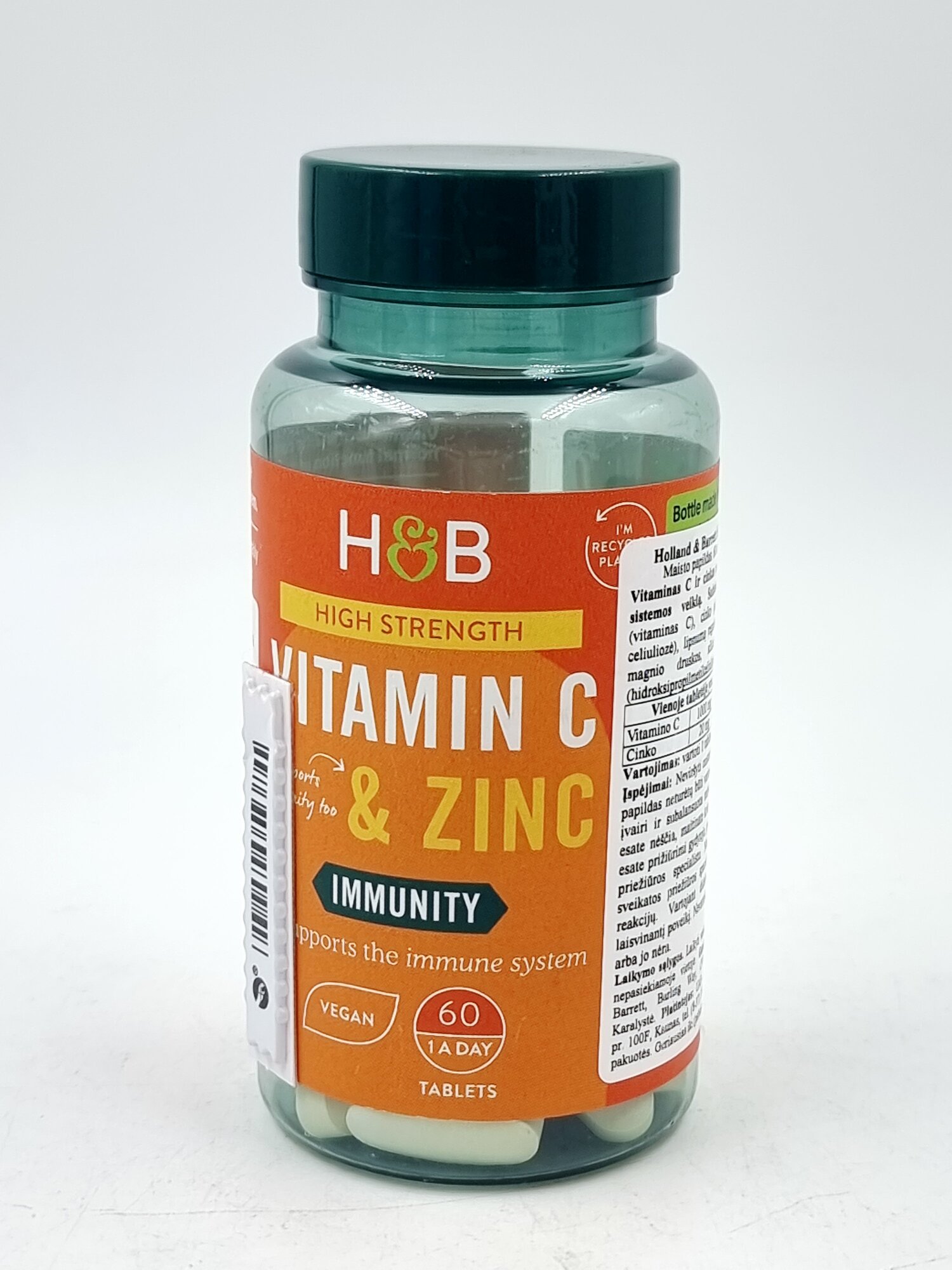 Holland & Barrett Vitamin C и Zink Витамин С и цинк 60 таблеток (из Литвы)