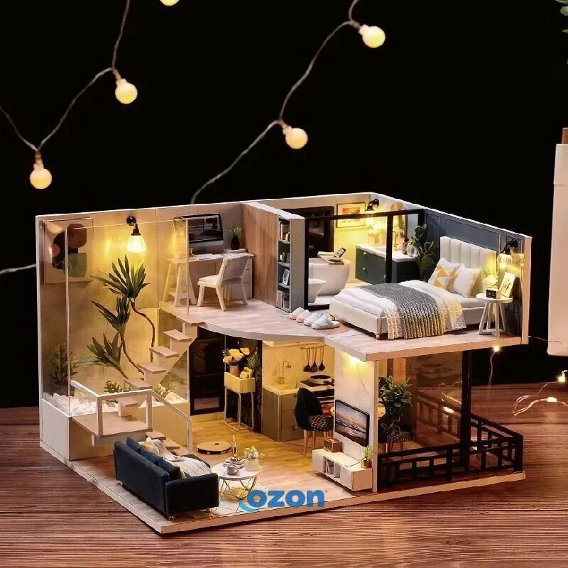 Миниатюрная комната, модель сборки дома.