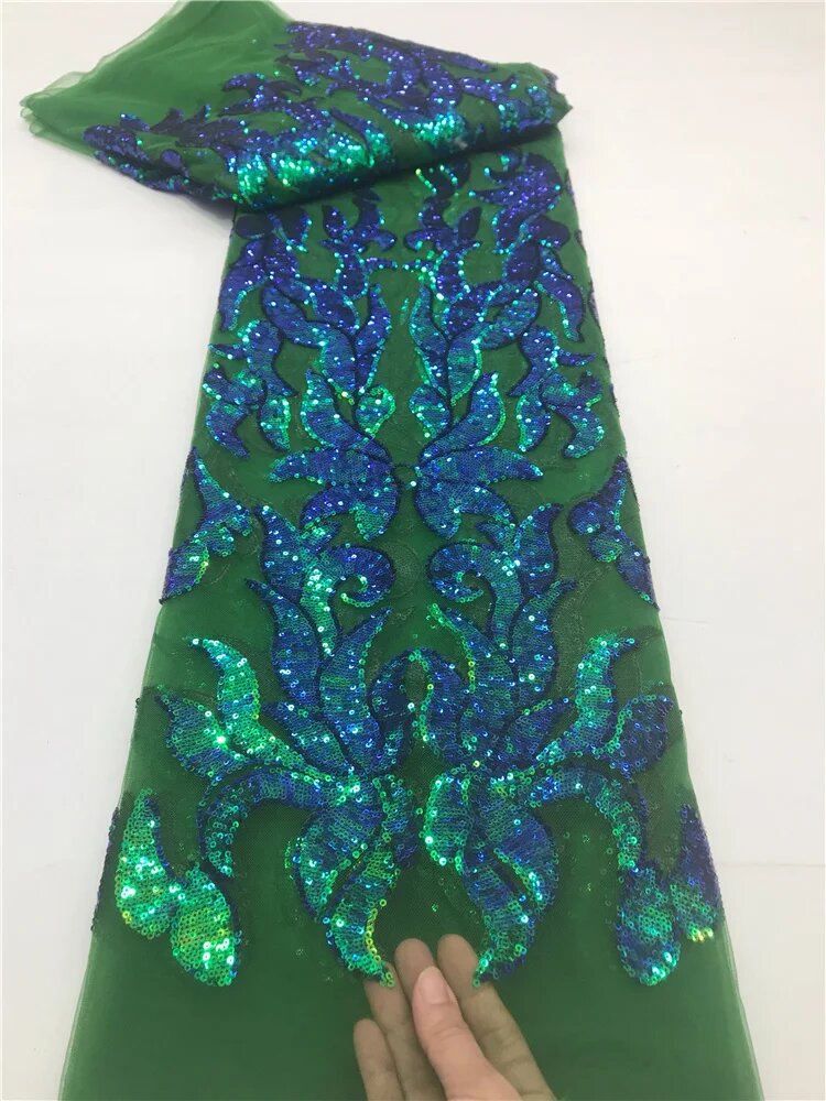 2025 новейшая высококачественная нежная элегантная мягкая тюлевая ткань с вышивкой и блестками, 1 ярд для вечерних платьев