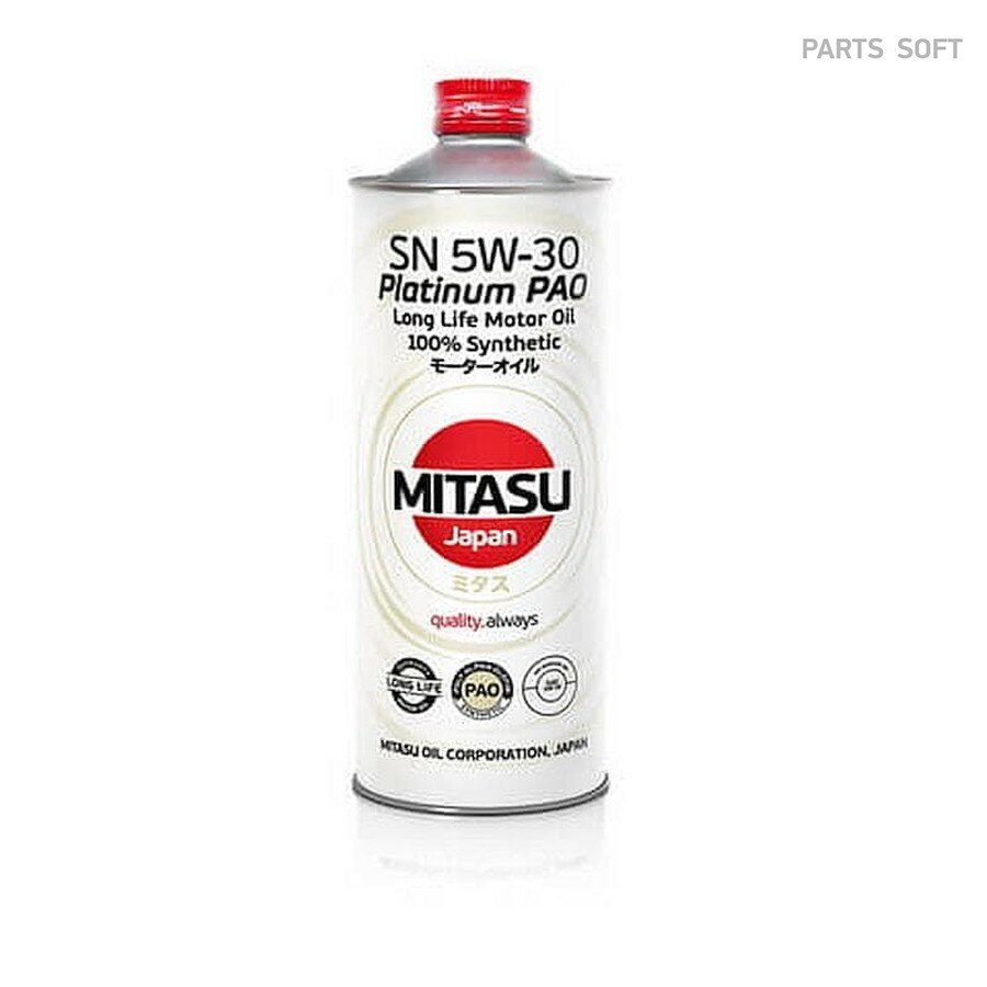 MITASU 5W30 1L PLATINUM PAO SP/CF, ACEA C3-10/A3/B4-08/BMW LL-04/229.31,51/VW 502.00/505.00 синт от официального дистрибьютора, MITASU, артикул MJ1111
