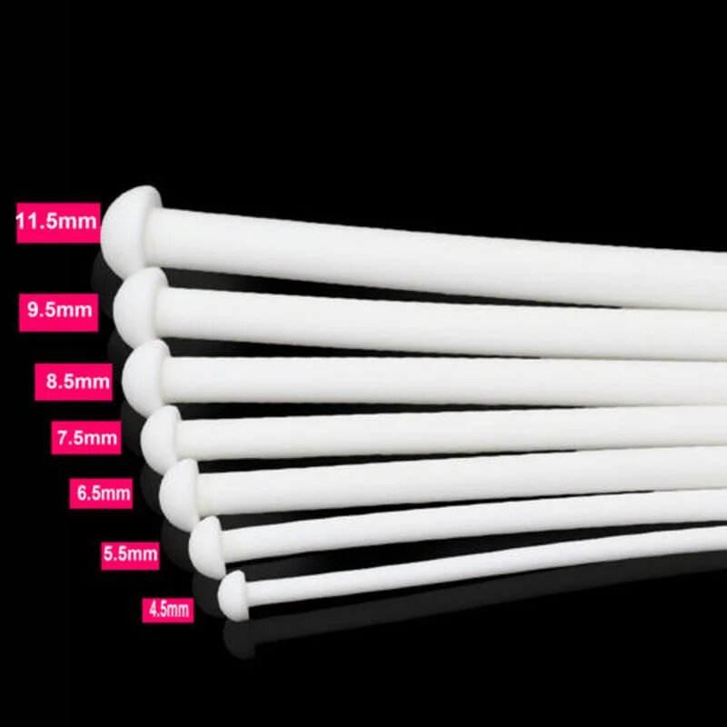 Белая силиконовая уретральная пробка, катетер, звуки, пробка для пениса, устройство целомудрия, уретральные расширители, растягивающиеся БДСМ, секс-игрушки для мужчин 8.5mm