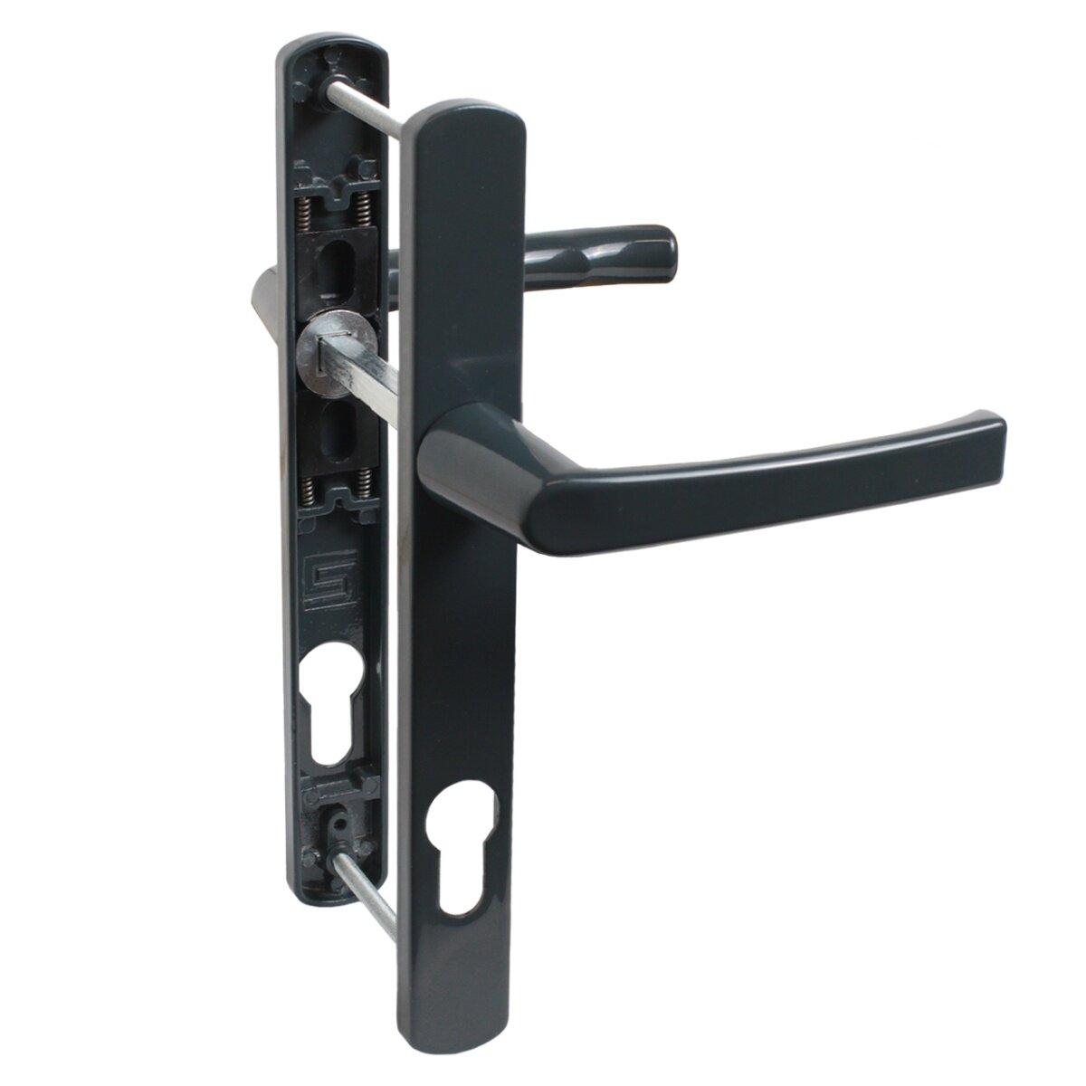 Комплект ручек булат РФ 85.25.01.7016 урал-м антрацит м/о 85 "под пальчики" для узкопрофильных дверей