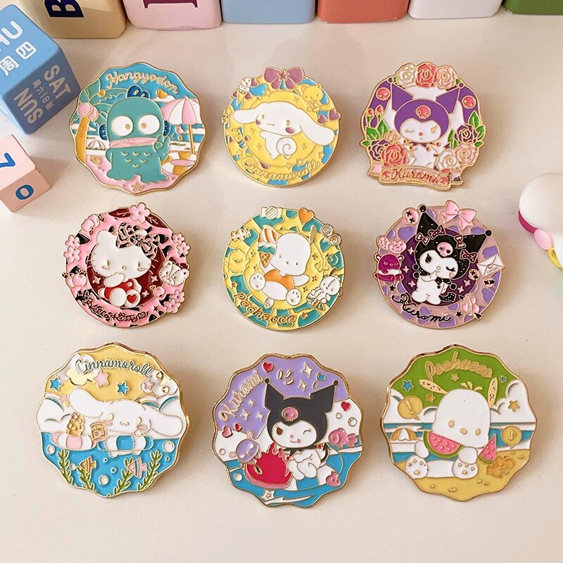 MINISO Металлический значок Sanrio Kuromi, милая брошь JK, дизайнерская булавка для одежды, детская медаль для украшения