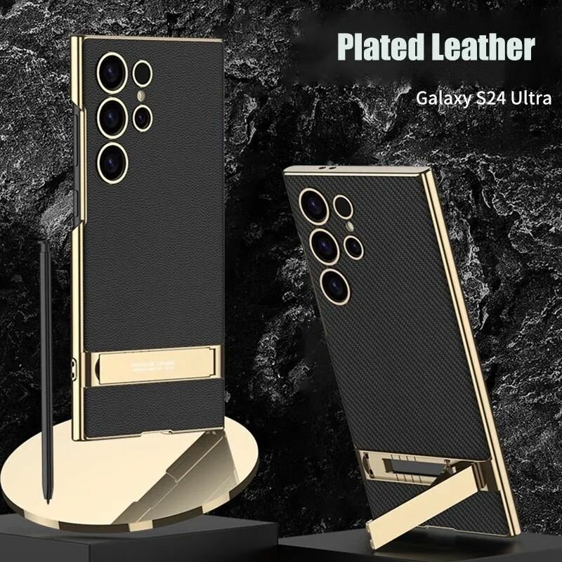 Кожаный чехол для Samsung S24 Ultra Galvanised, функция подставки