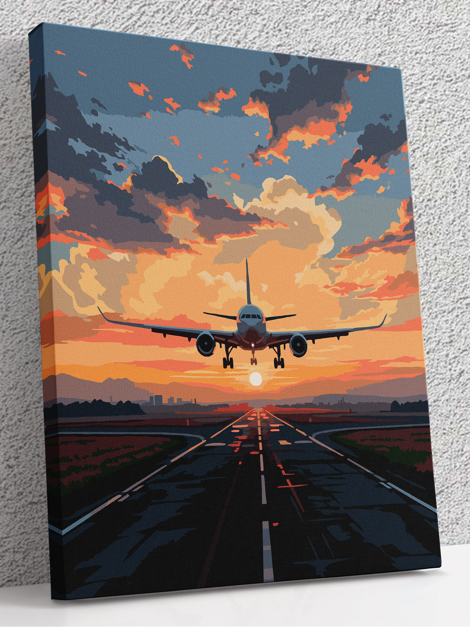 Картина по номерам на холсте с подрамником «Взлёт» 40х50, самолет