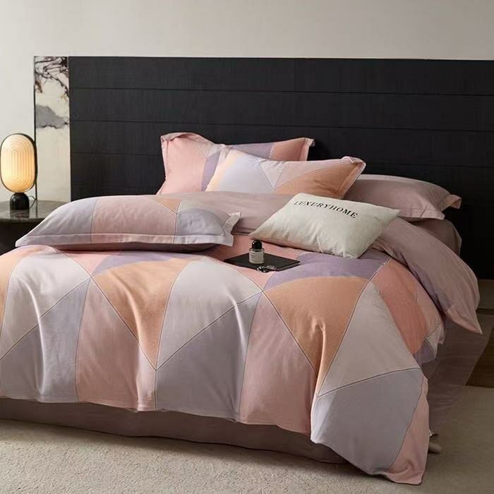 Apollo Bedding Комплект постельного белья, Сатин люкс, Двуспальный с простыней Евро, наволочки 50x70