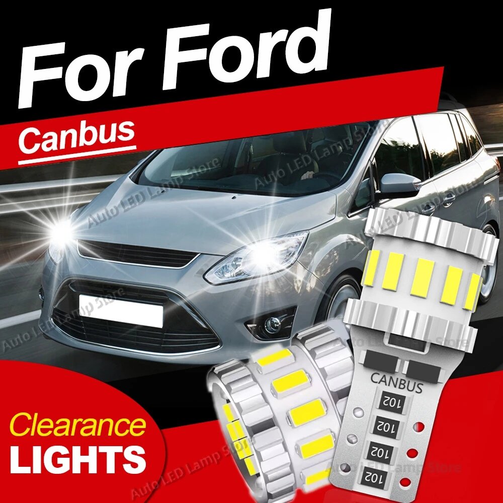 2 шт. светодиодные габаритные огни T10 Canbus для Ford C-Max Fusion Focus Fiesta Galaxy Ka Kuga Mondeo Ranger S-Max Edge Mustang Transit