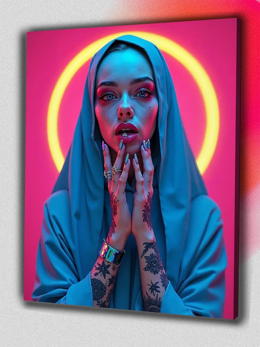 Картина по номерам на холсте Монахиня 40 на 50