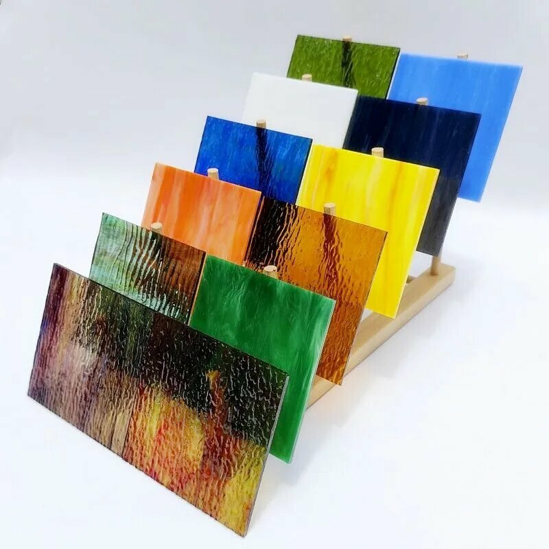 Набор витражного стекла 12 единиц 10 на10 см Мозаика Стекло