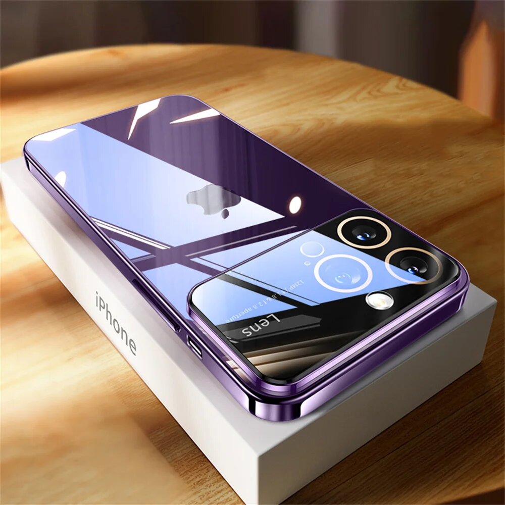 Фиолетовый чехол для iPhone 14 Pro, прозрачный, противоударный