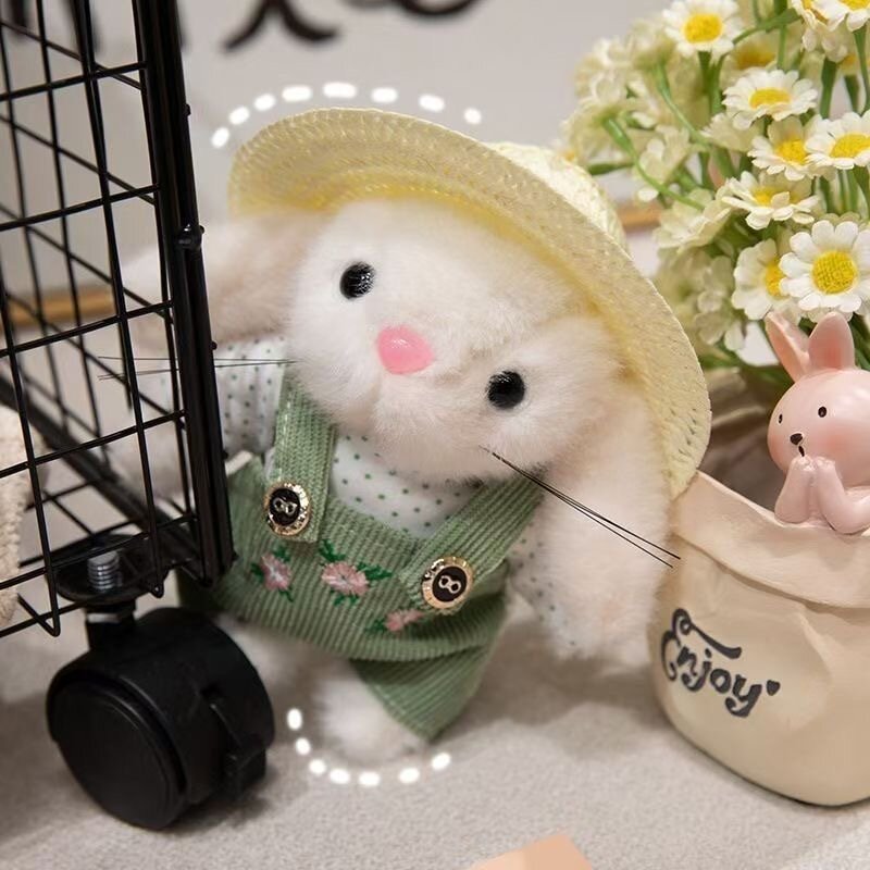 MINISO， Мини кролик в шляпе，Вся одежда, шляпа.，14cm(Высокое качество, погрузка 24 часа)
