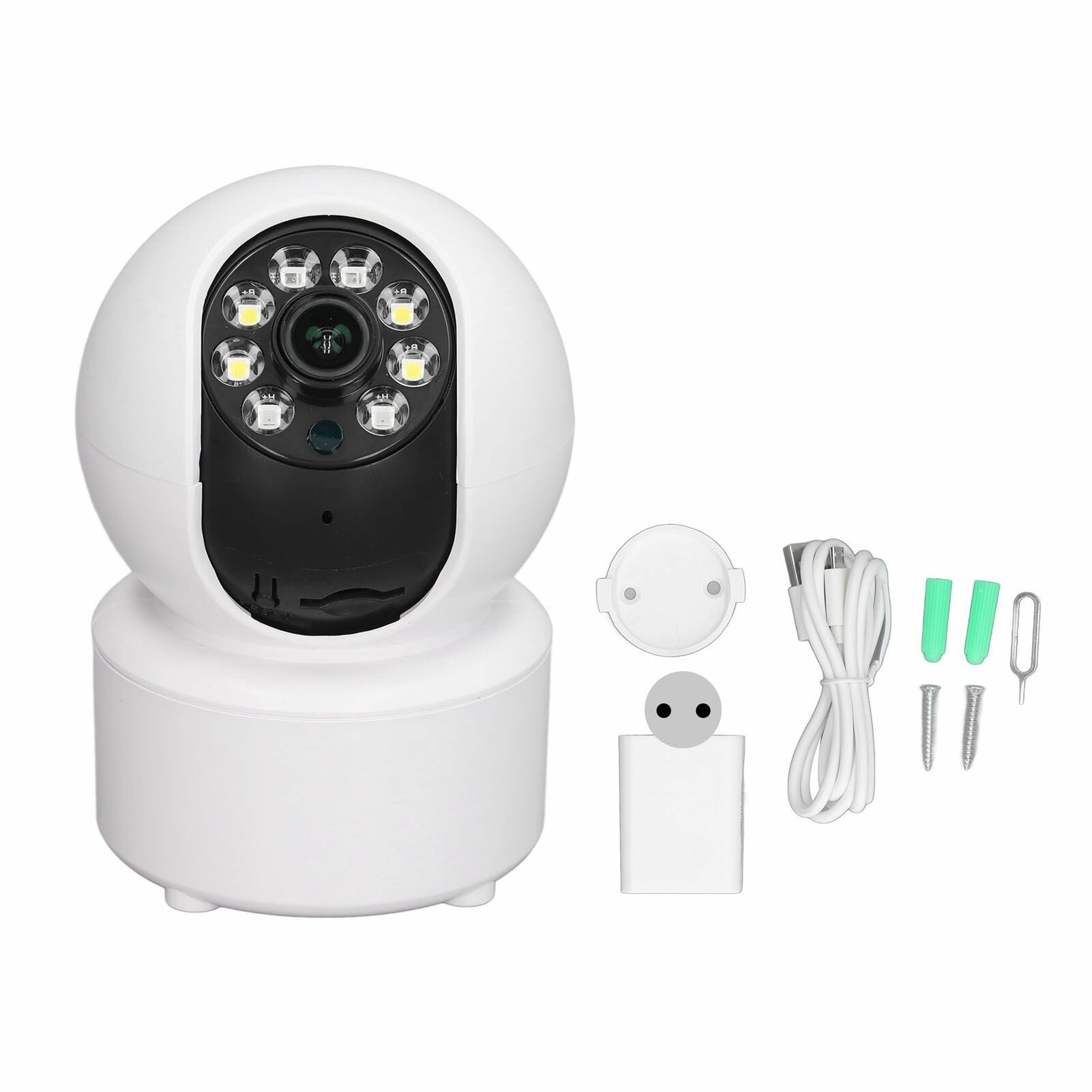 Беспроводная домашняя камера 3MP HD с полноцветным ночным видением, двусторонним аудио и сиреной, AC100240V, вилка EU