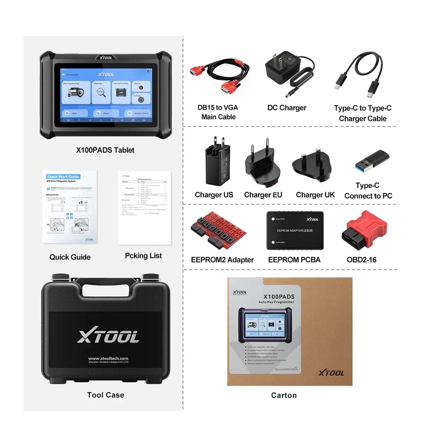 XTOOL X100 PADS программатор автомобильных ключей, все системы диагностического инструмента, автомобильный сканер CANFD DOIP FCA V2.0
