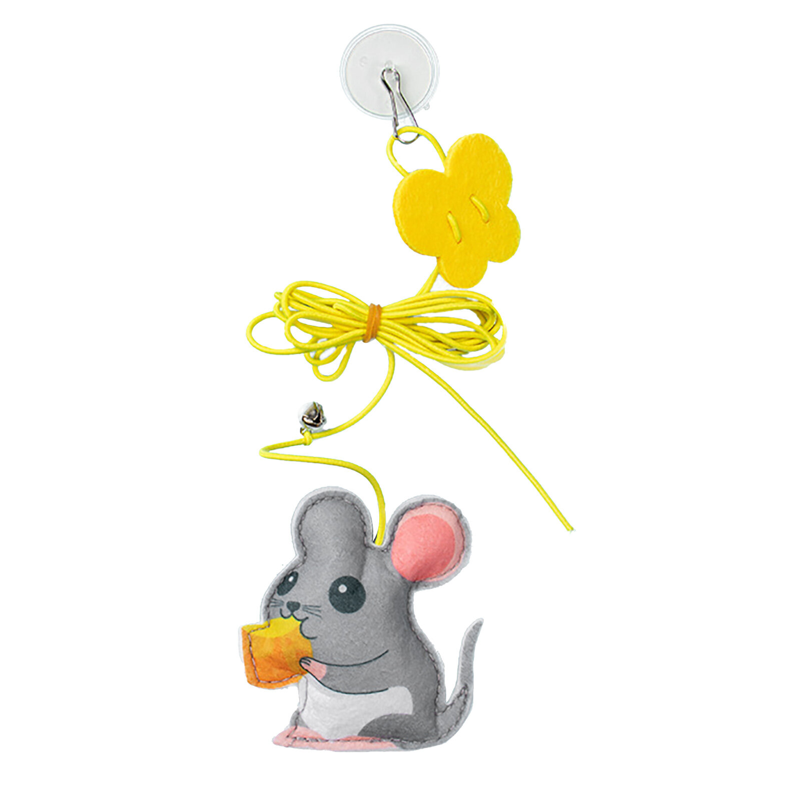 Door Cat Teaser Toy Retractable Replaceable Felt Pendant Elastic Rope Interactive Doorway Kitten Mouse