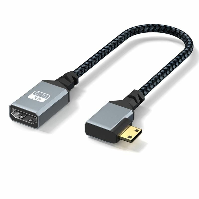 Кабель Mini HDMI male-HDMI female версии 2.0 4K60H-слева