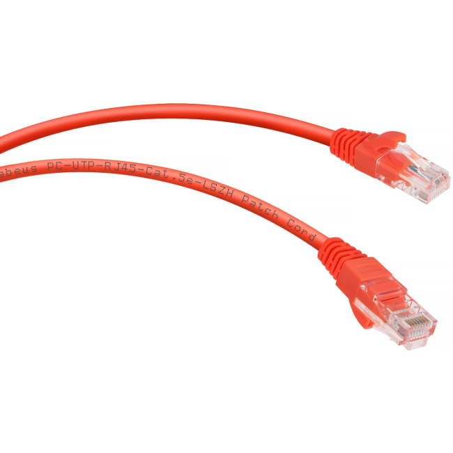 PC-UTP-RJ45-Cat.5e-0.5m-RD-LSZH Кабель патч-корд U/UTP 5e кат. 0,5м. Cabeus неэкранированный, красный