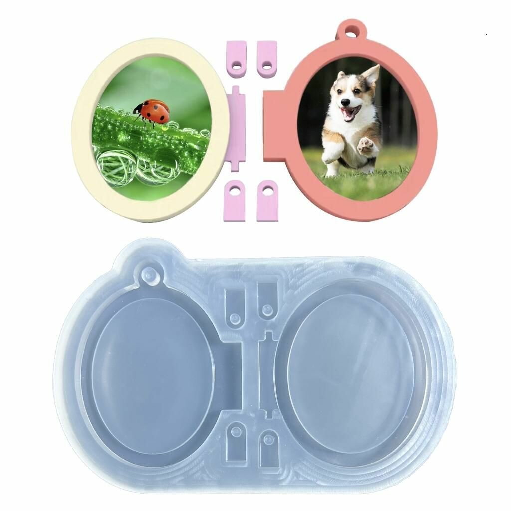 Силиконовая форма для эпоксидной смолы (овал/сердце), - B