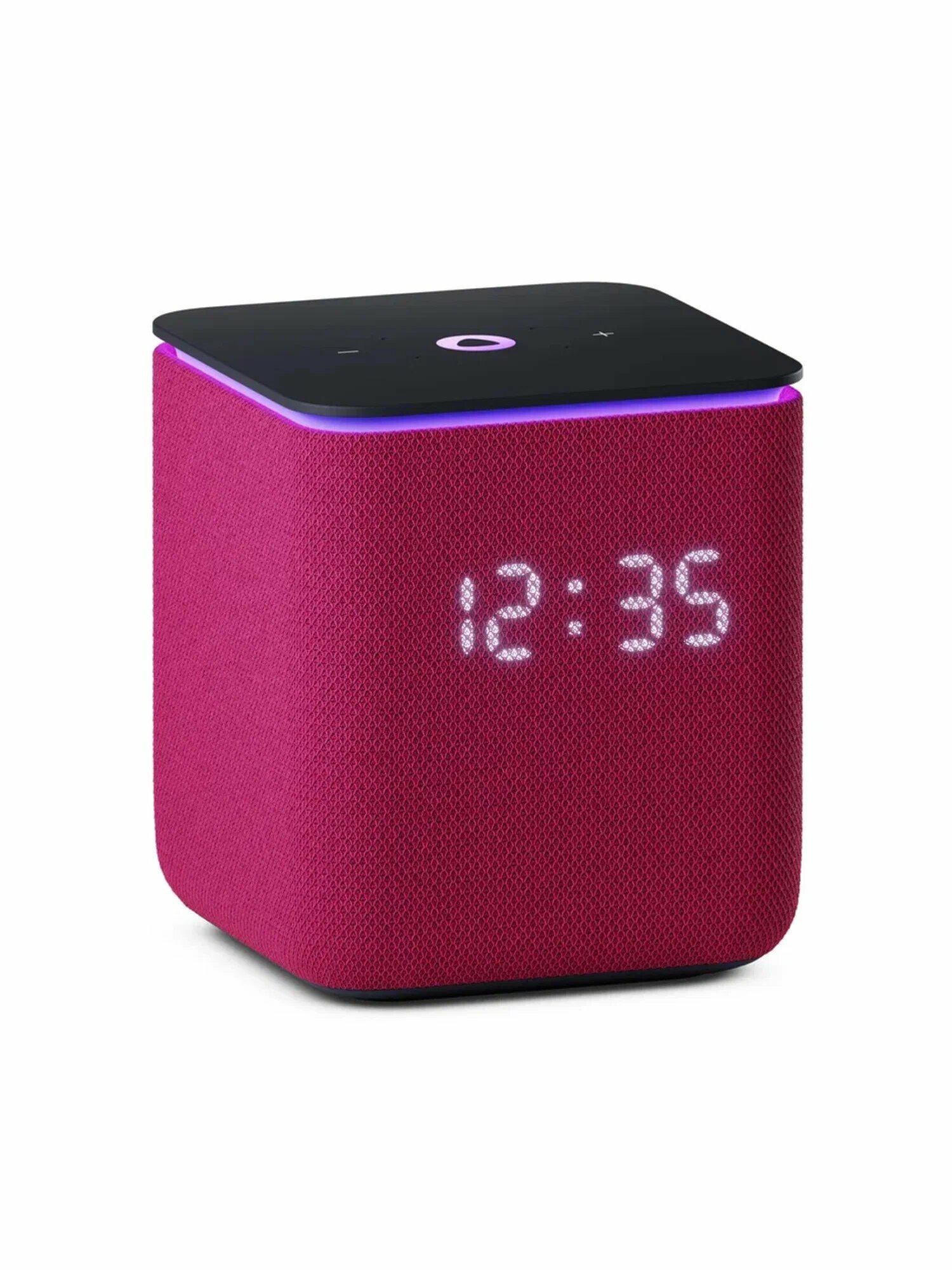 Колонка Яндекс Миди Zigbee-малиновая (с часами)