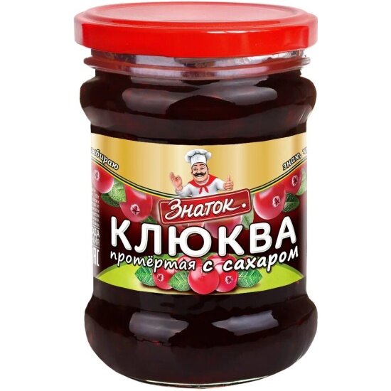 Клюква Консервы Знаток Знаток протертая с сахаром 280г