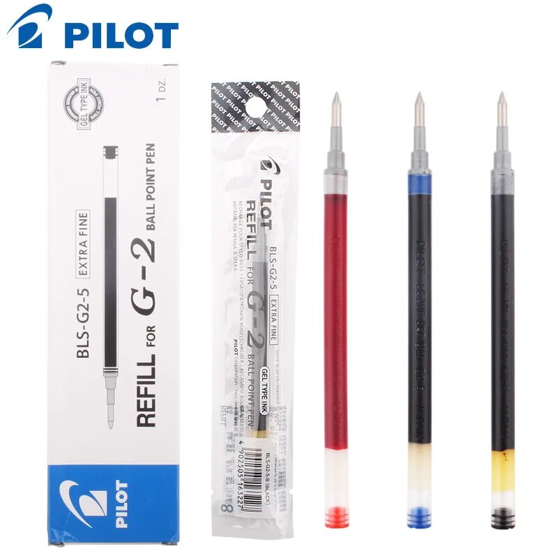 Стержни для гелевых ручек Pilot BLS-G2 12pcs Black 0.5mm