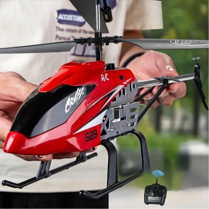 Вертолет на радиоуправлении вертолёт на пульте управления 2.4 ГГц с функцией зависанияКорпус из сплава синий91