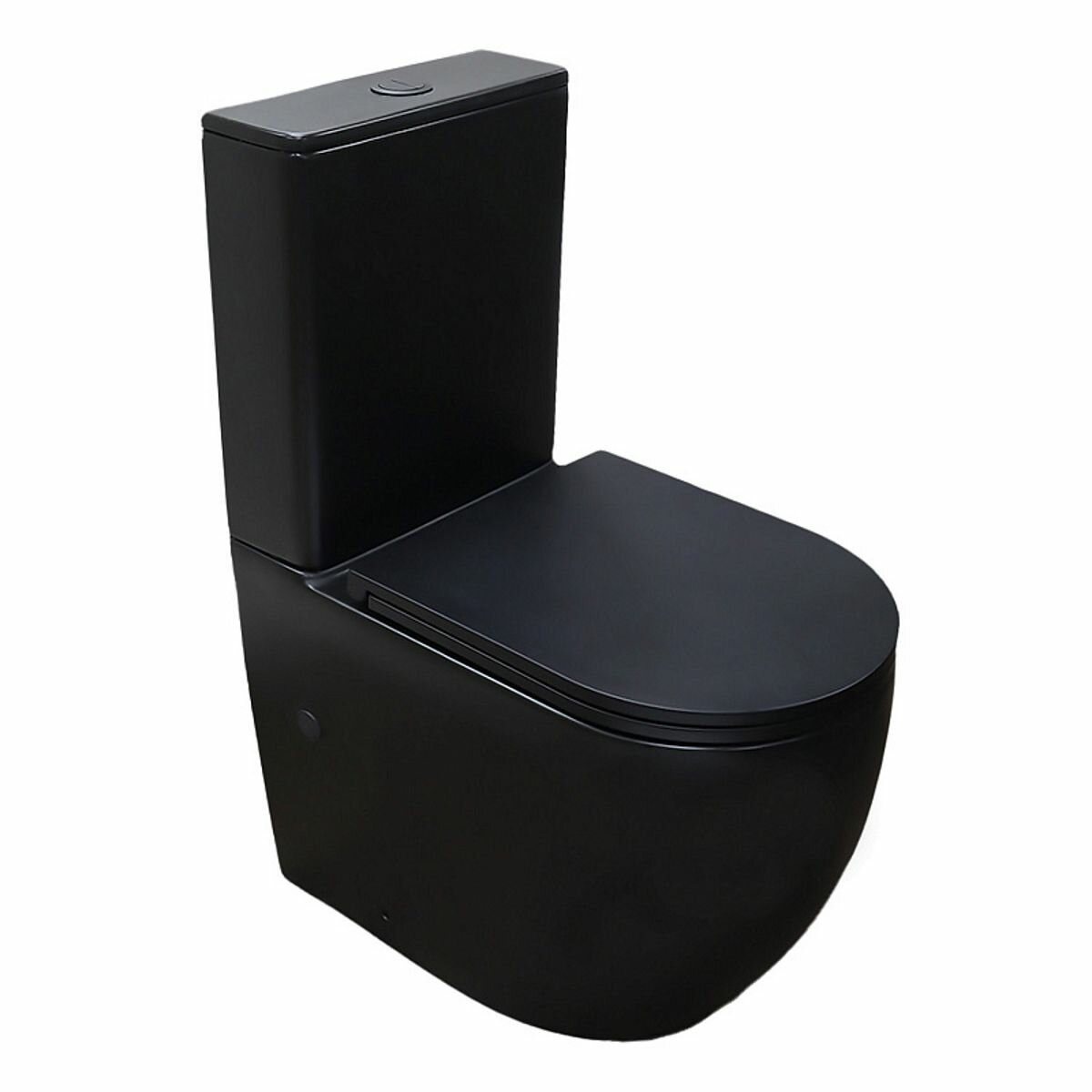 Унитаз напольный с бачком торнадо безободковый с быстросъемным сиденьем микролифт Azario Cobalt-Black AZ-6089A-MB