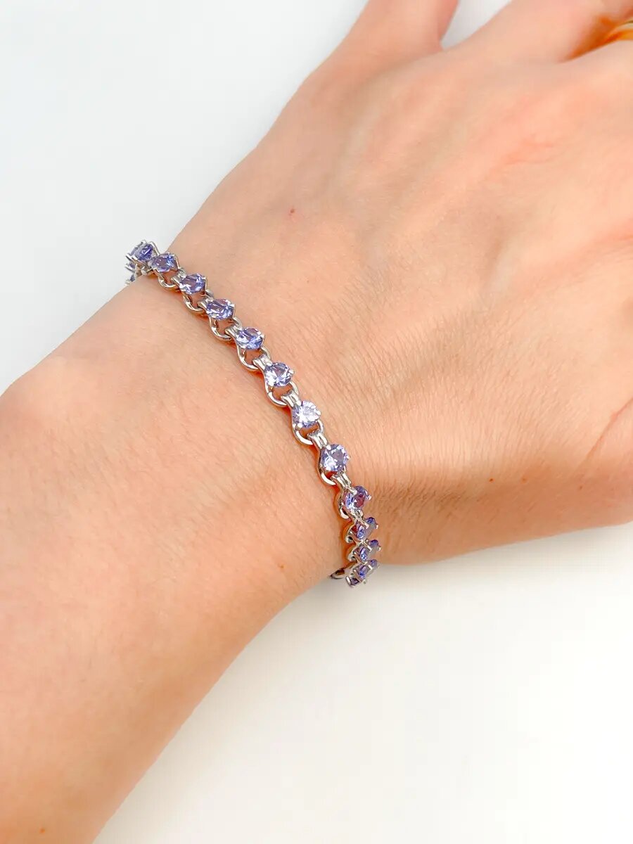 Браслет, серебро, 925 проба, родирование