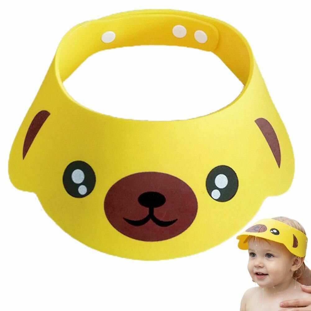 Козырек для мытья головы детям (легкая регулируемая шапочка для купания с ушками)