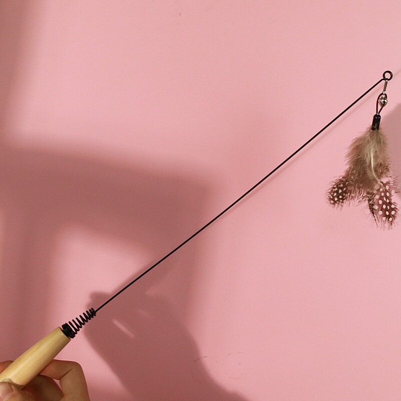 Дразнящая кошачья палочка деревянная ручка пружинная длинная игрушка для замены кошачьих игрушек Пружинная палочка для