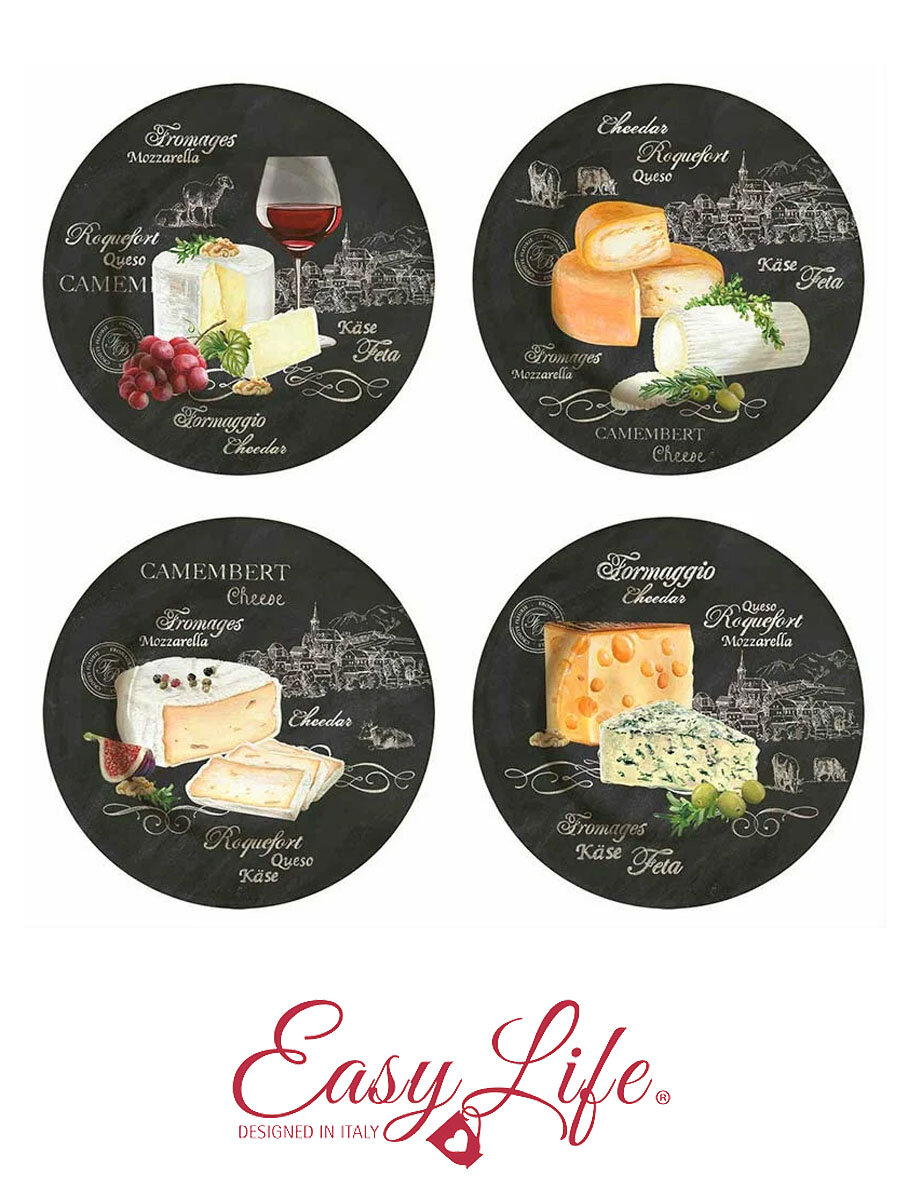 Набор тарелок для сыра Easy Life World Of Cheese, 4 шт, 19 см