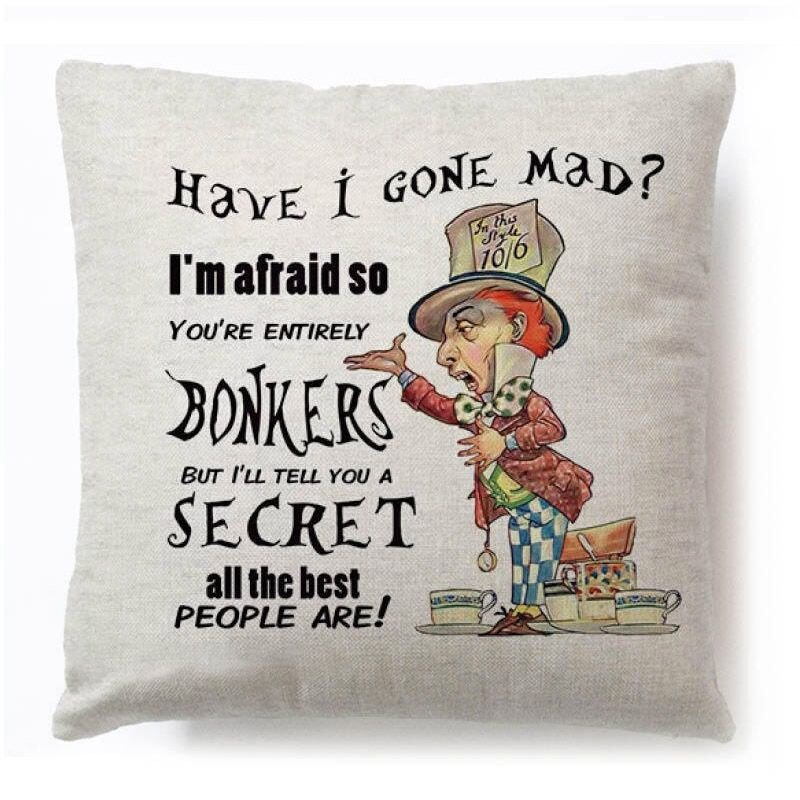 Подушка alice in wonderland cotton linen pillow case for a magical touch, белый