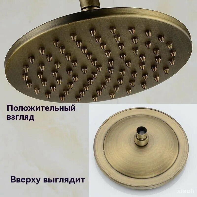 Лейка для тропического душа верхняя, верхняя из старинной меди, универсальная защита от протечек и блокировок