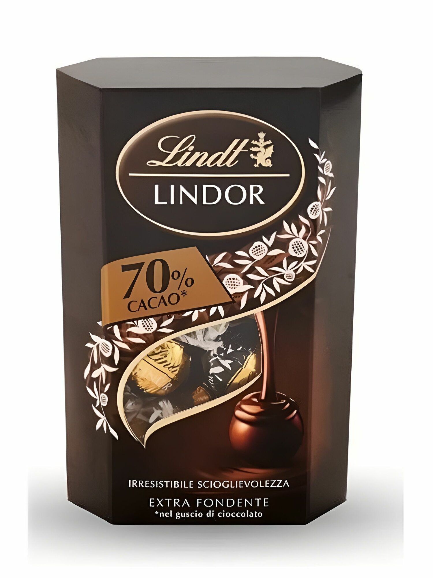 Конфеты шоколадные Lindt Lindor Negro Cornet 70% какао, горький шоколад,200 г.